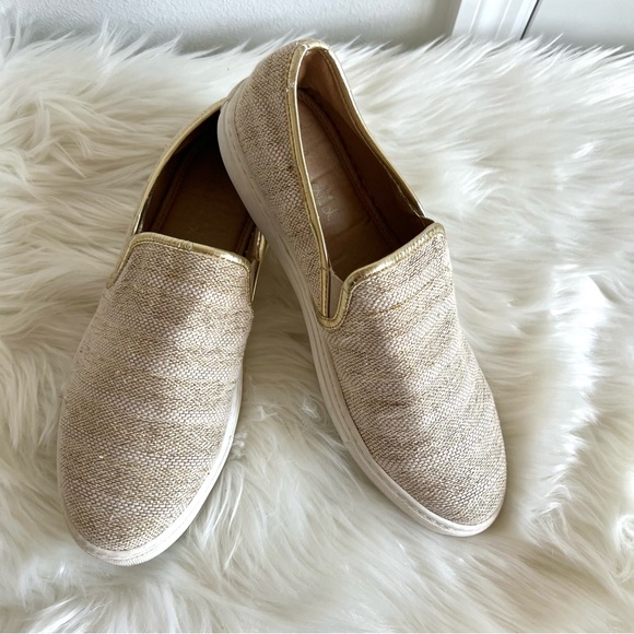 Splendid | Shoes | Splendid Slipon Fabric Sneakerloafer Gold Metallic ...